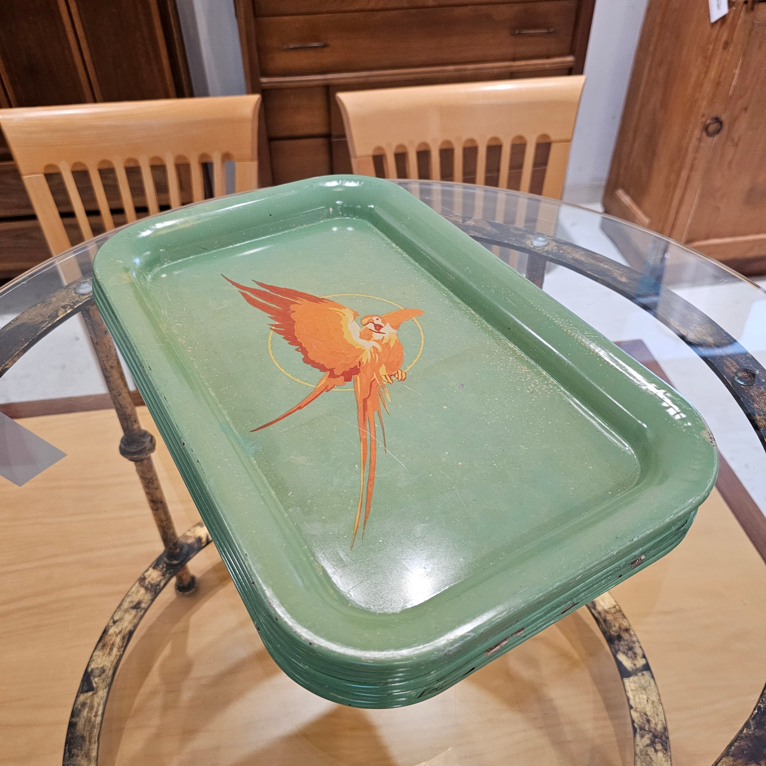 Enamel Jade Green Parrot Tray – findfurnish